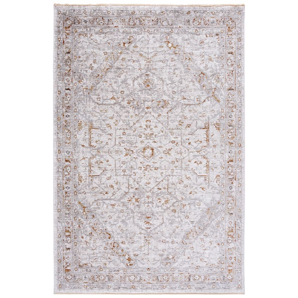 SAFAVIEH Garnet 5 ft. x 8 ft. Ivory/Gray Rust Ornate Medallion Area Rug ...