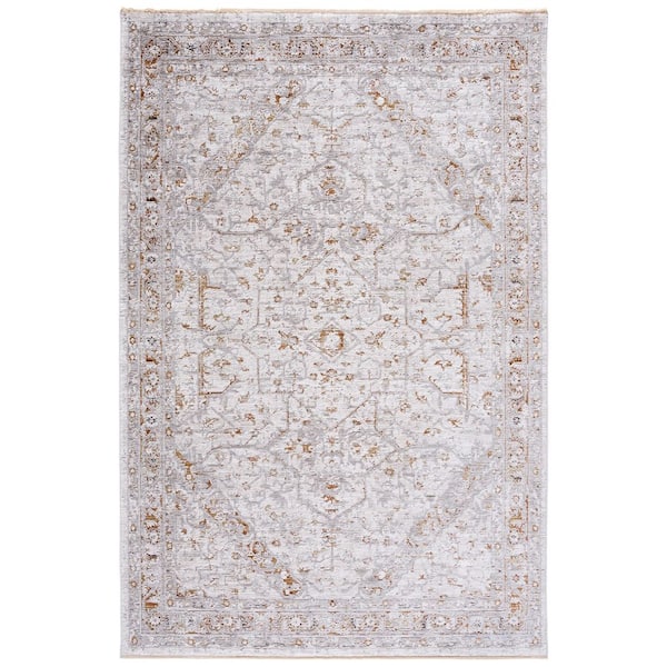 SAFAVIEH Garnet 5 ft. x 8 ft. Ivory/Gray Rust Ornate Medallion Area Rug ...