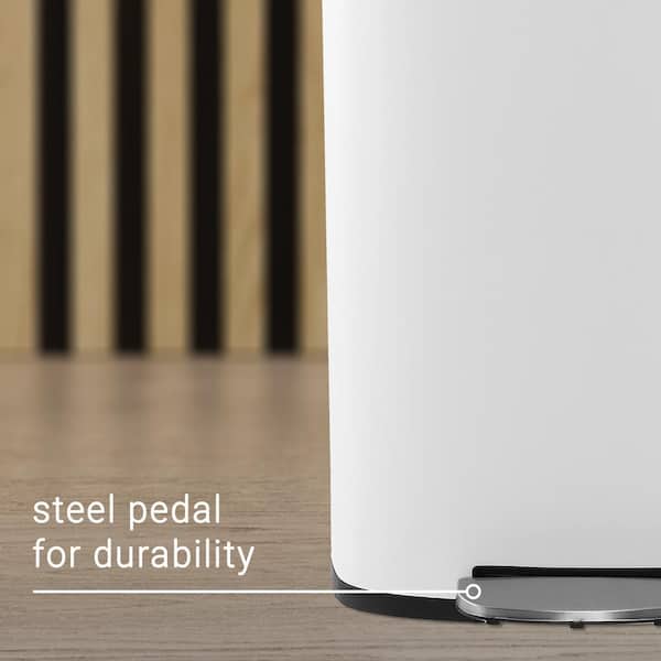 happimess Connor 13 Gal. White Rectangular Trash Can with happimess Connor 13 Gal. White Rectangular Trash Can with