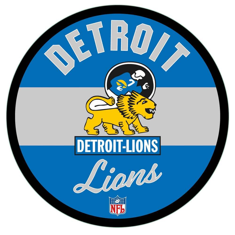 Evergreen Detroit Lions Vintage Round 23 in. Plug-in LED Lighted Sign ...