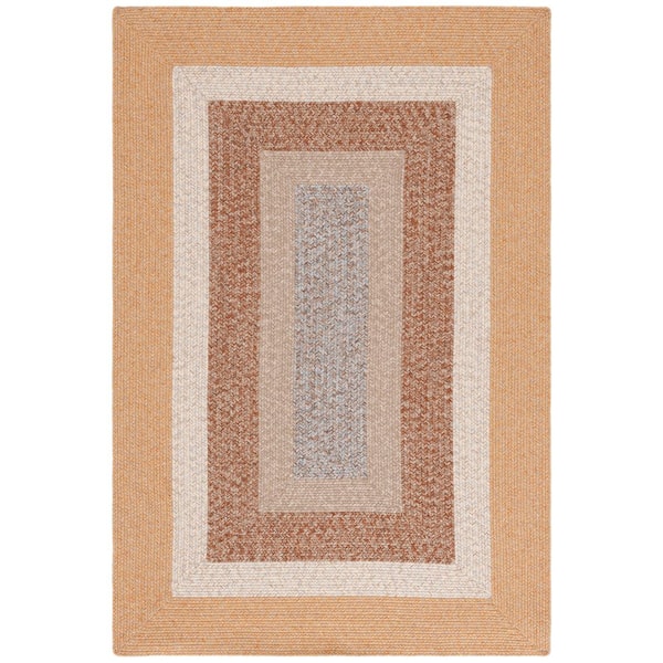 SAFAVIEH Braided Brown/Light Brown 4 ft. x 6 ft. Machine Washable Solid ...