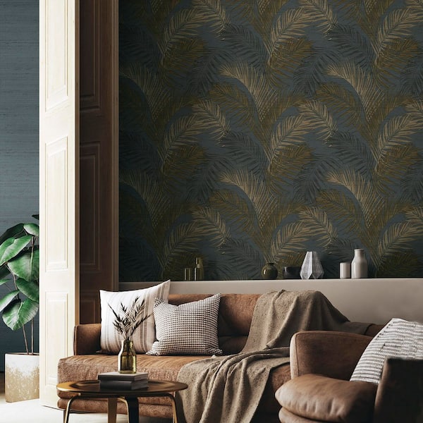 Reviews for Synergy Collection Beige Lush Palm Leaf Sheen Finish Vinyl ...
