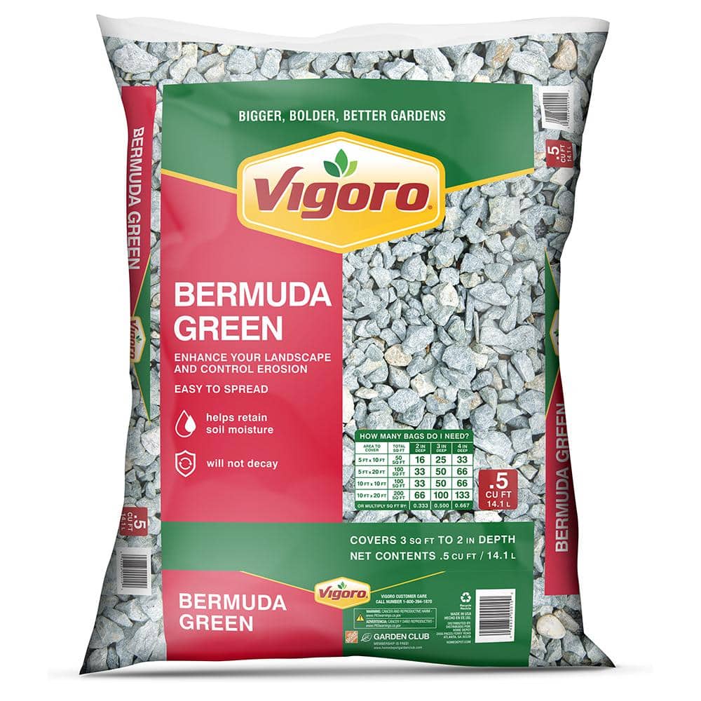 Vigoro 0.5 cu. ft. Bagged Bermuda Green Decorative Stone 100032409 ...