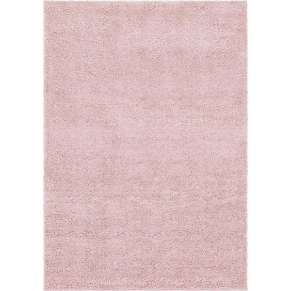 Pink Polypropylene 4 ft. x 6 ft. Solid Color Indoor Area Rug A46A1-rug ...