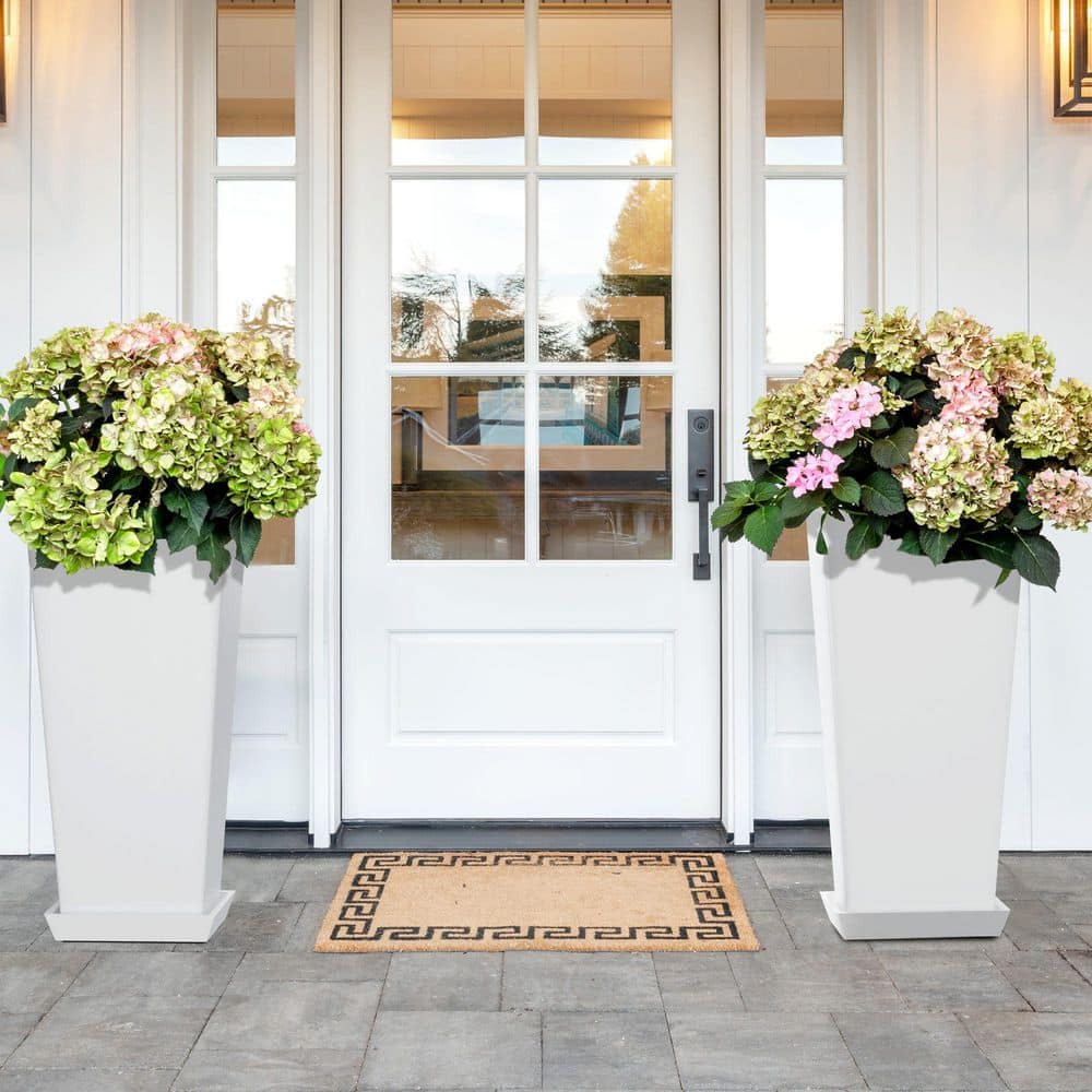 TUYOHW 24 in. White Tall Planter Pot (2-Pack) RW-SCX-HP-663 - The Home ...