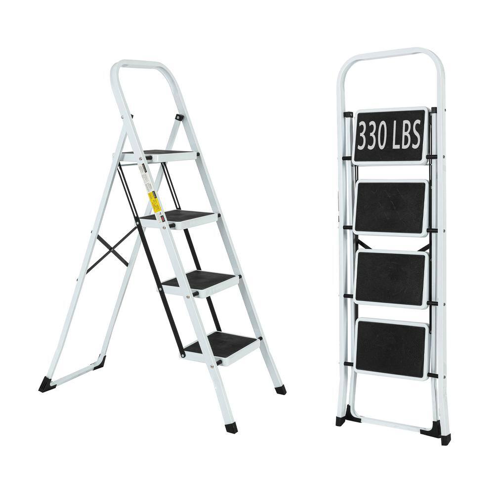 Tatayosi 4-Step Iron Folding Step Stool Ladder 330 lbs. Load Capacity ...