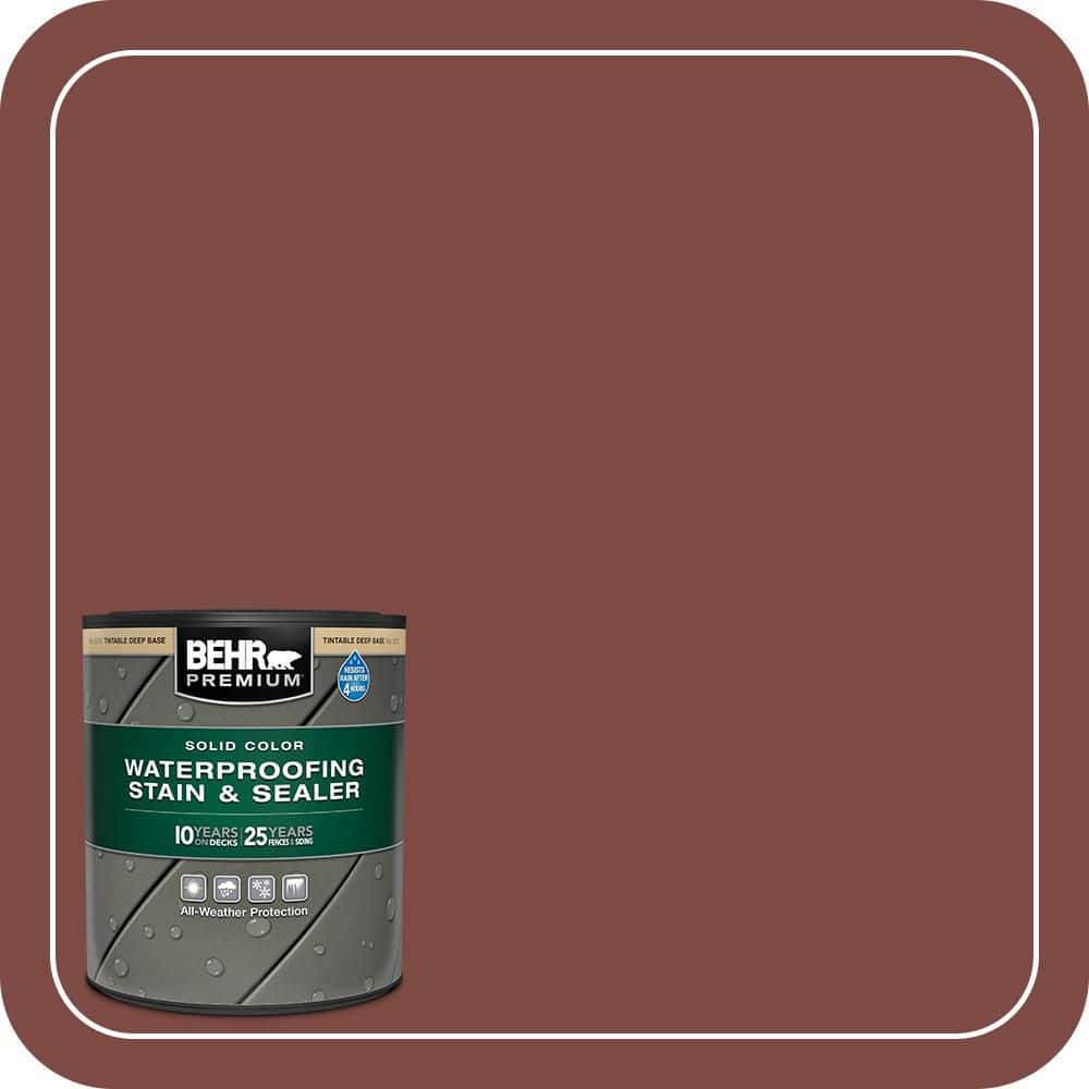 BEHR PREMIUM 1 qt. #PFC-02 Brick Red Solid Color Waterproofing Exterior ...