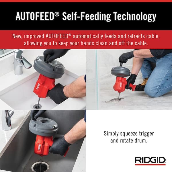 RIDGID EZ SPIN Drain Cleaning Snake Auger 80168 - The Home Depot