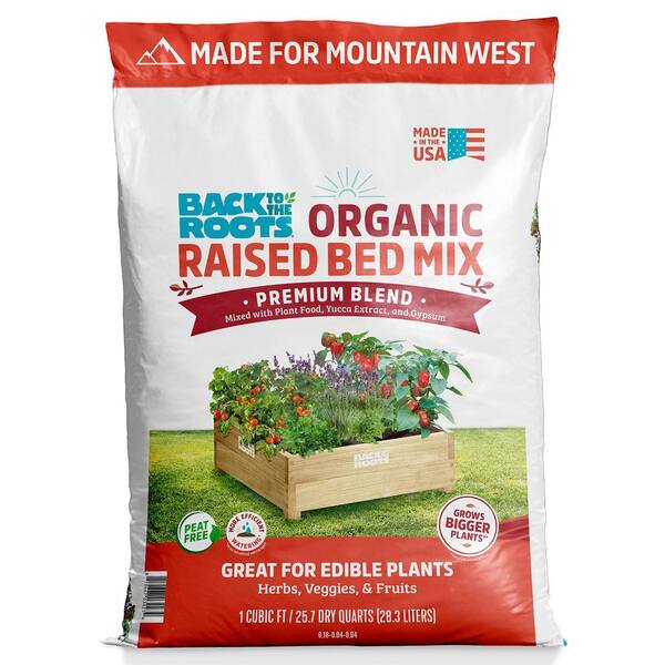 Back to the Roots (1 cu. ft. Bag) Organic Colorado Raised Bed Soil ...