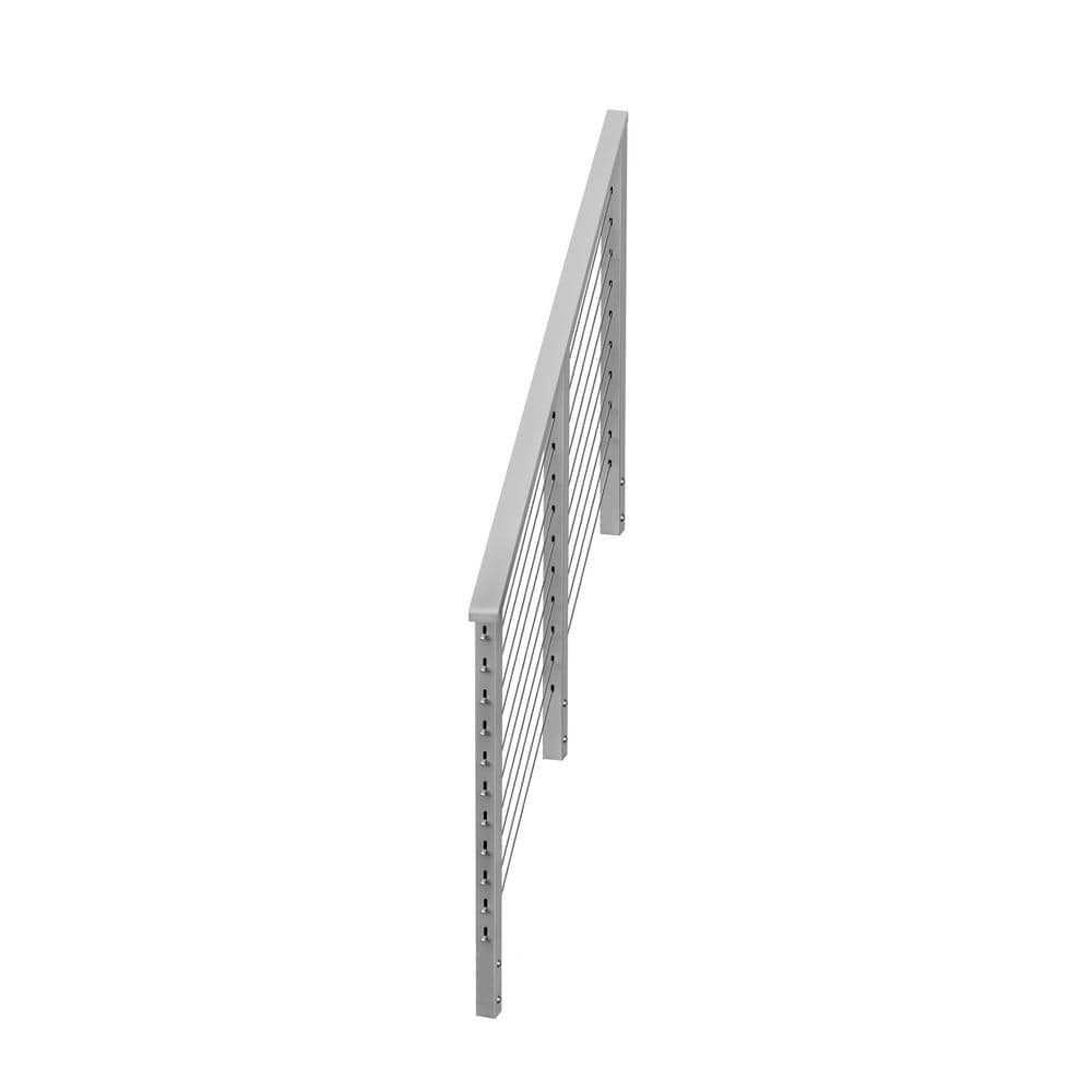 CityPost 4 ft. Stair Cable Railing, 42 in. Face Mount, Grey CP-4-G-S-F ...