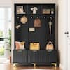 Harper & Bright Designs Black Large Storage Modern Hall Tree with Bench ...