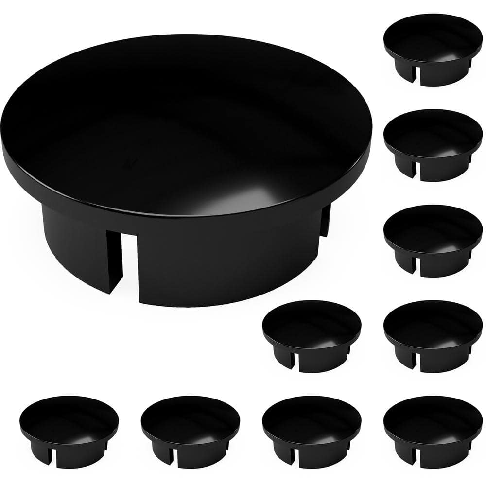 Formufit 1-1/4 in. Furniture Grade PVC Internal Dome Cap in Black (10 ...