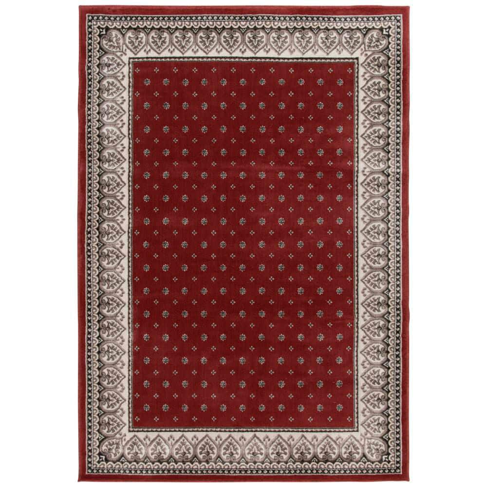 Natco Kurdamir Fleur De Lis 5 ft. x 7 ft. Cinnabar/Navajo White Area ...