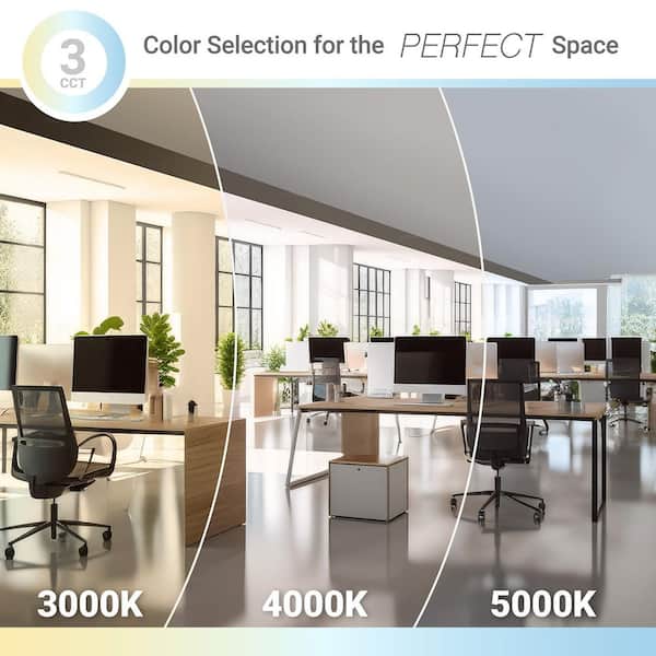 NuWatt 1 ft. x 4 ft. LED Thin Flush Surface Mount Panel W/Built in ...