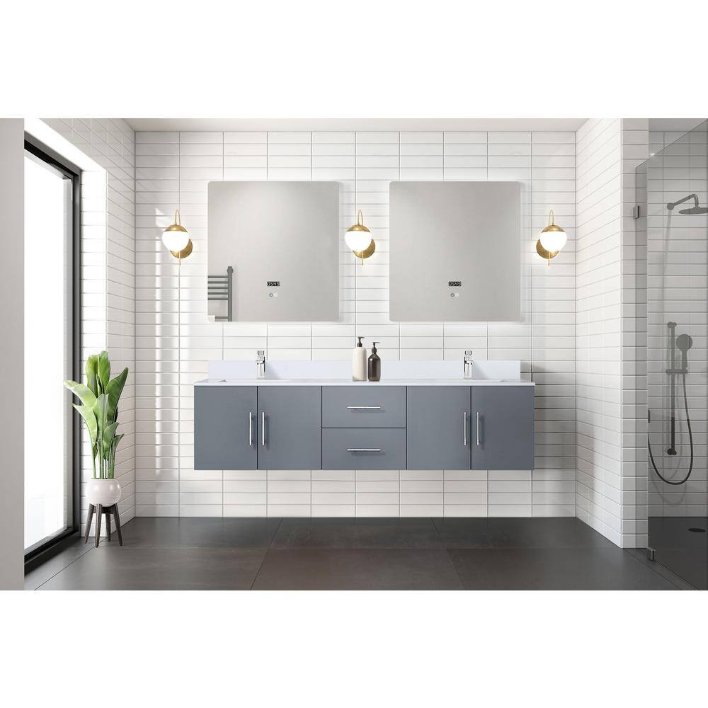 Lexora Geneva 72 in. W x 22 in. D Dark Grey Double Bath Vanity ...