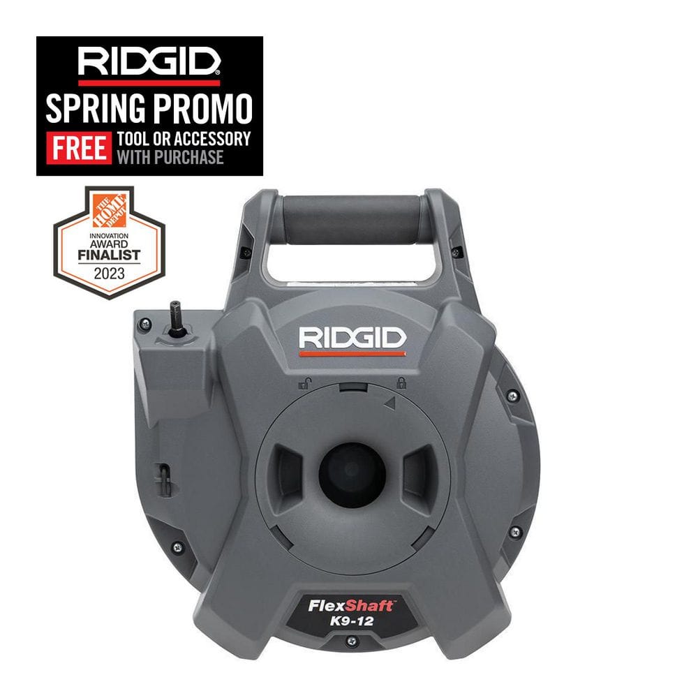 RIDGID K9-12 FlexShaft Wall-to-Wall Drain Cleaner, 1/4 in. x 30 ft ...