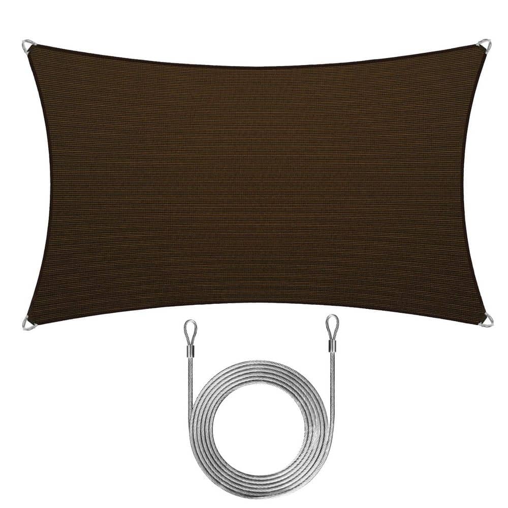 ROYAL SHADE 16 ft. x 18 ft. Rectangle Pro Ring Sun Shade Sail with Rope ...