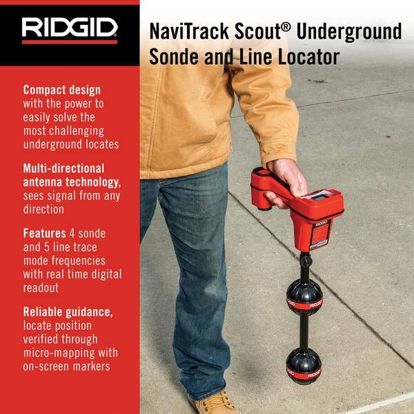 RIDGID NaviTrack Scout Underground Sonde and Cable Locator Multidirectional Locating Device Battery Operated or Rechargeable 19238 The Home Depot