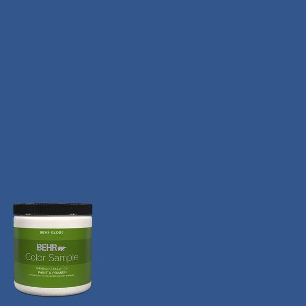 BEHR PREMIUM PLUS 8 oz. #PPU15-03 Dark Cobalt Blue Semi-Gloss Interior ...