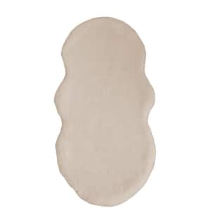 iliebe Mmlior Faux Rabbit Fur Light Brown 2 ft. x 6 ft. Cozy Furry Area ...