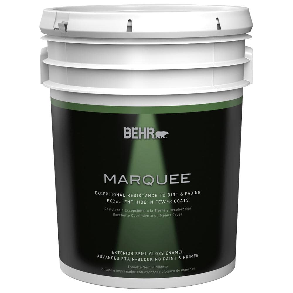 BEHR MARQUEE 5 gal. Medium Base Semi-Gloss Enamel Exterior Paint ...