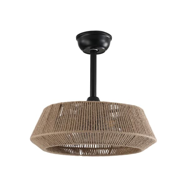 bessten 19.6 in. Khaki Rope Woven Ceiling Fan with Remote, 4 E26 ...