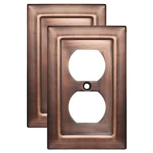 Monarch Abode Hammered 1-Gang White Duplex/Outlet Metal Wall Plate (2 ...