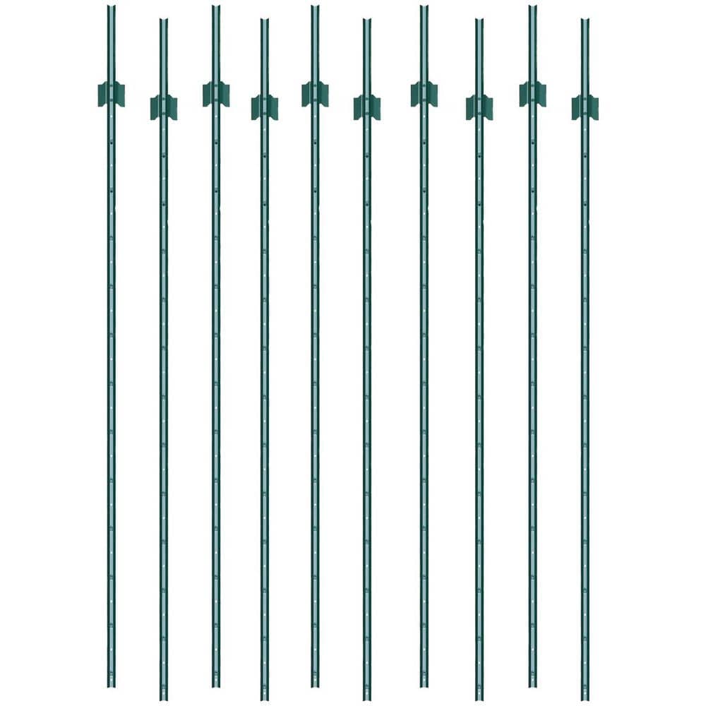 Tosulte 1.18 in. W x 7 ft. L Heavy Duty Green Metal U-Channel Steel ...