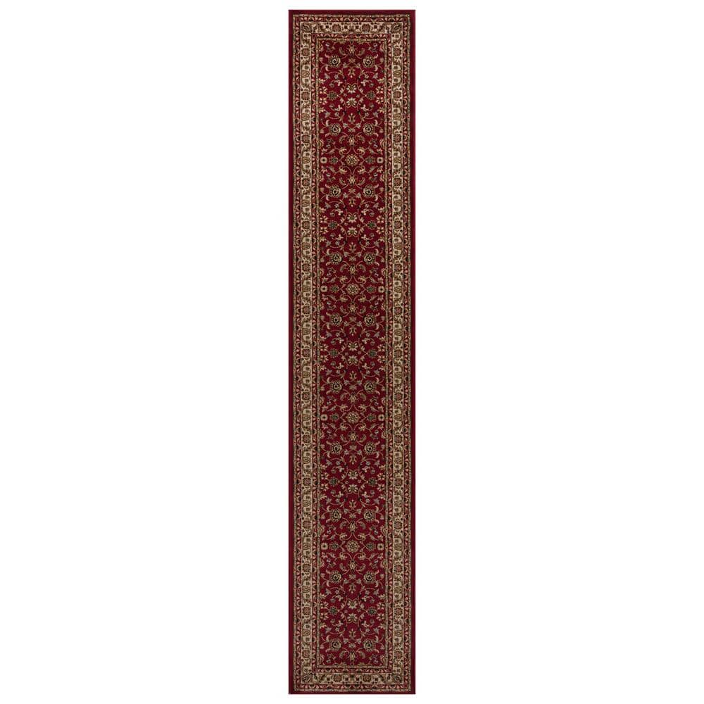 TrafficMaster Marash Red 26 in. W x 144 in. L Stair Runner Rug (Covers ...