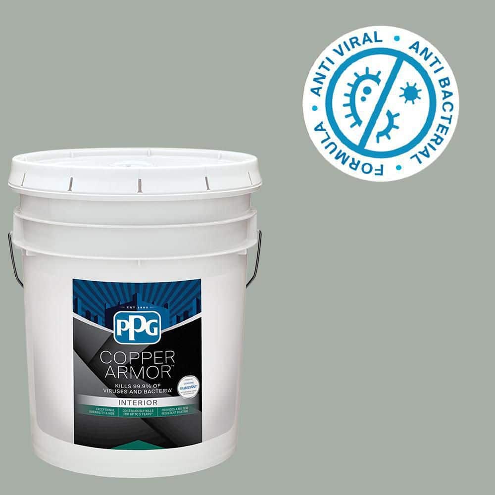 COPPER ARMOR 5 gal. PPG1033-4 Light Drizzle Eggshell Antiviral and ...