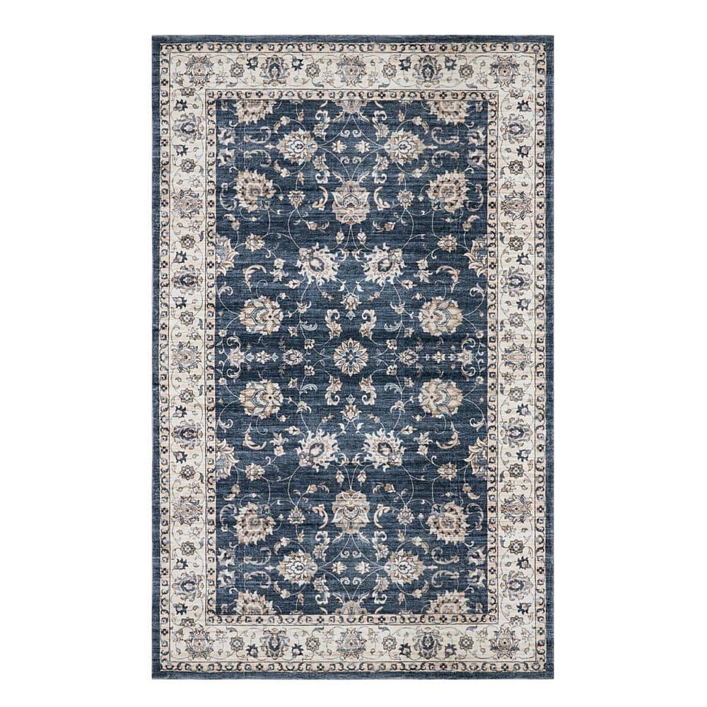 Glitzhome 5ft. x 8ft.Oriental Blue/ Ivory Area Rugs GH2041200010 - The ...