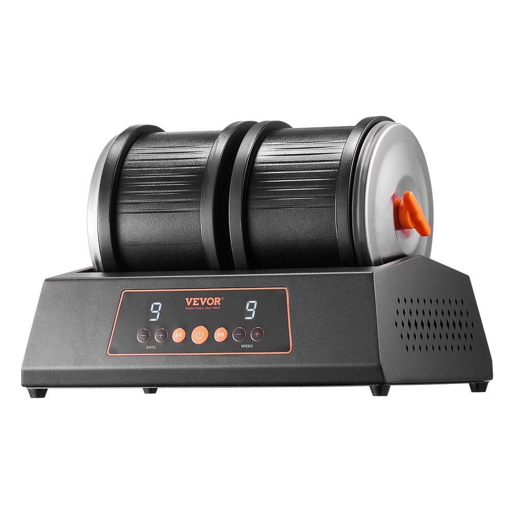VEVOR Rock Tumbler Machine, 8 lbs. Large Capacity Dual Barrels Rock ...