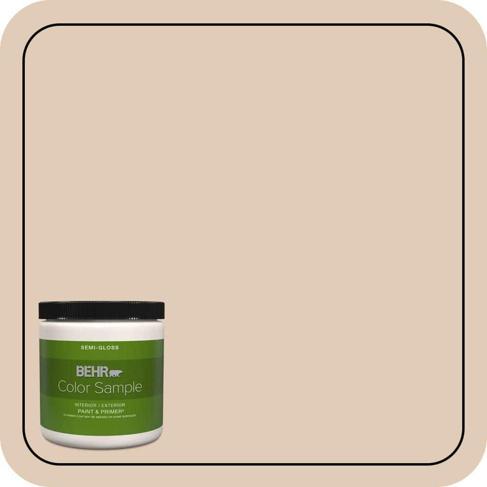 BEHR PREMIUM PLUS 8 oz. #S240-2 Rice Crackers Semi-Gloss Interior ...
