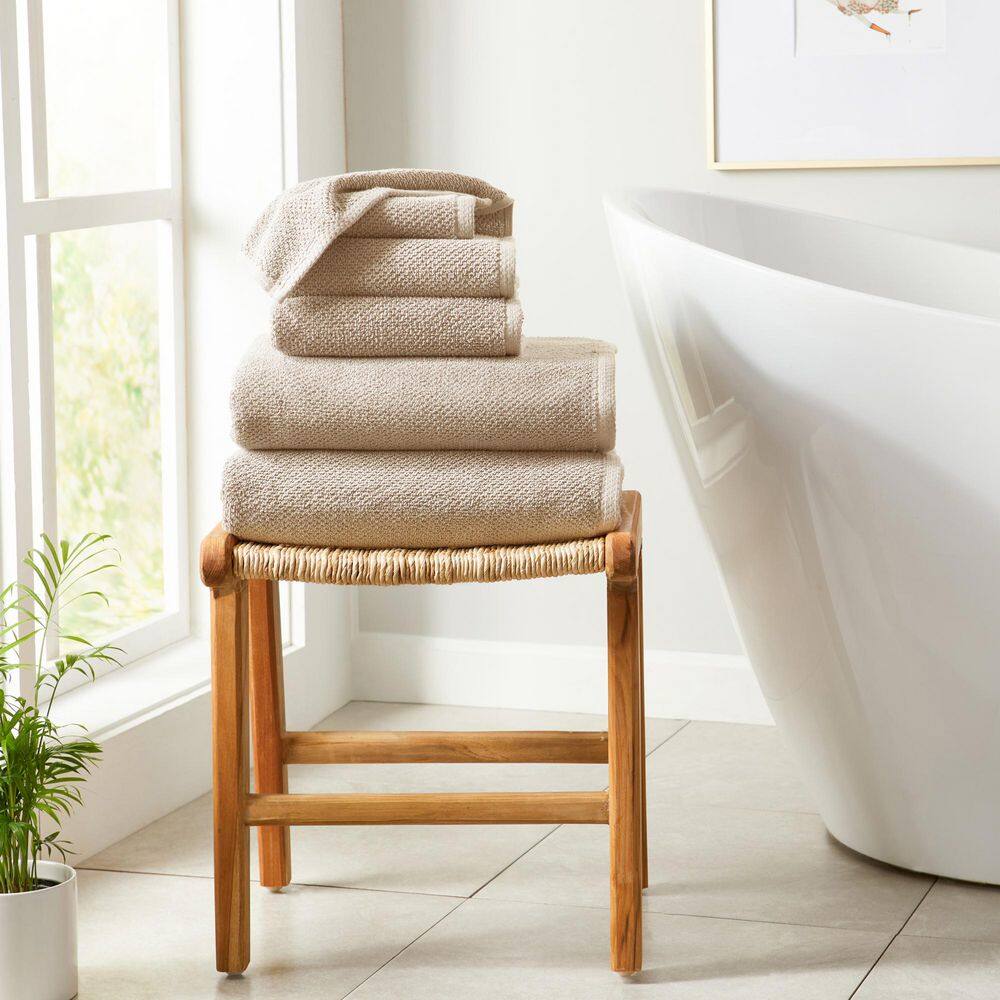FRESHFOLDS Taupe 6-Piece Cotton Quick-Dry Towel Set GB10868 - The Home ...
