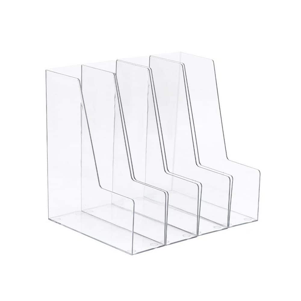 Aoibox 4 Pack Clear PET Vertical File Holder Multi-Purpose Desk ...