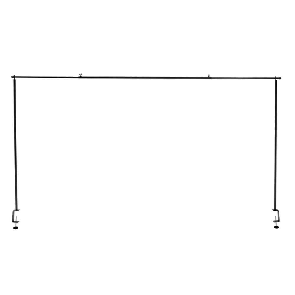 YIYIBYUS 78 in. x 39 in. Black Adjustable Metal Table Arch Stand Dining ...