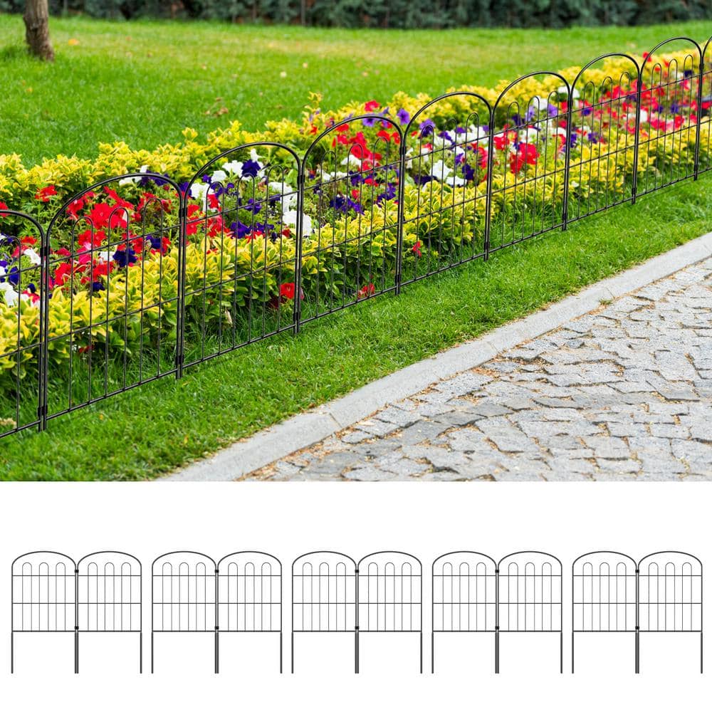 Oumilen 24 in. H x 30 ft. L, Decorative Garden Fence Panel, (28-Pieces ...