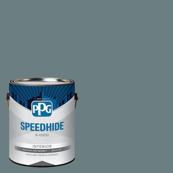 SPEEDHIDE 1 gal. PPG1034-6 Blue Blood Semi-Gloss Interior Paint PPG1034 ...