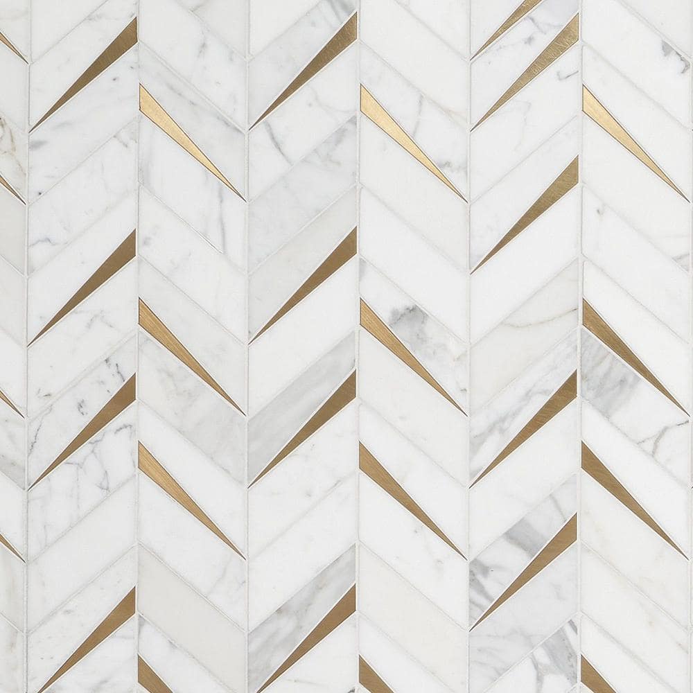Ivy Hill Tile Love Lane Calacatta 13.3 in. x 10.82 in. Polished Marble ...