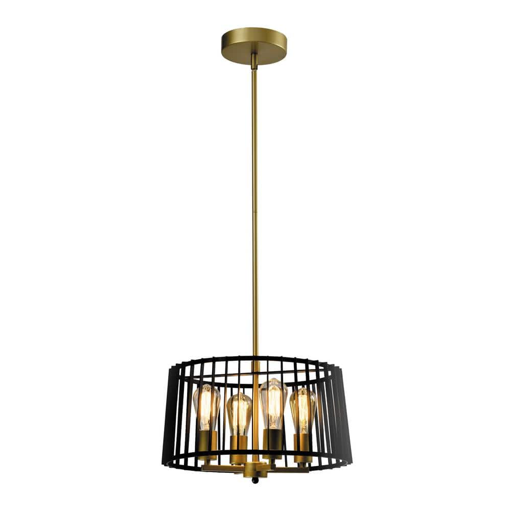 Maxax Madison 4-Light Black/Gold Candlestick Island Chandelier MX2034 ...