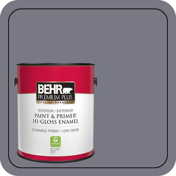BEHR PREMIUM PLUS 1 gal. #N540-5 Infamous Hi-Gloss Enamel Interior ...