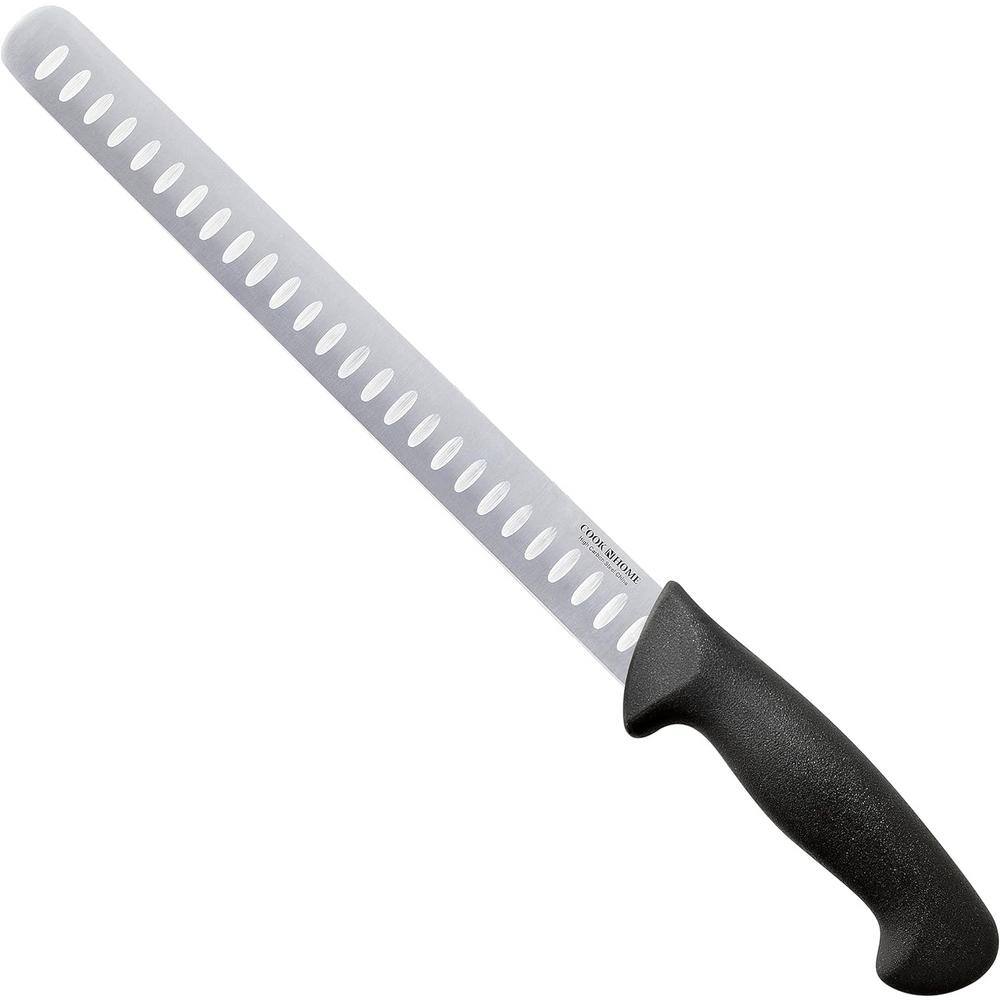 Cook N Home 11 in. High-Carbon Steel Full Tang Granton Edge Bread Knife ...