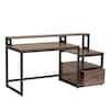 Tribesigns Cassey 59 in. Brown Computer Desk Vintage Wood Large Home ...