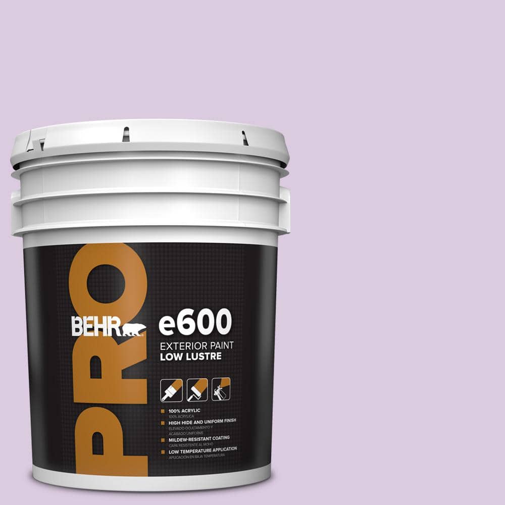BEHR PRO 5 gal. #660C-2 Violet Mist Low Luster Exterior Paint PR62005 ...