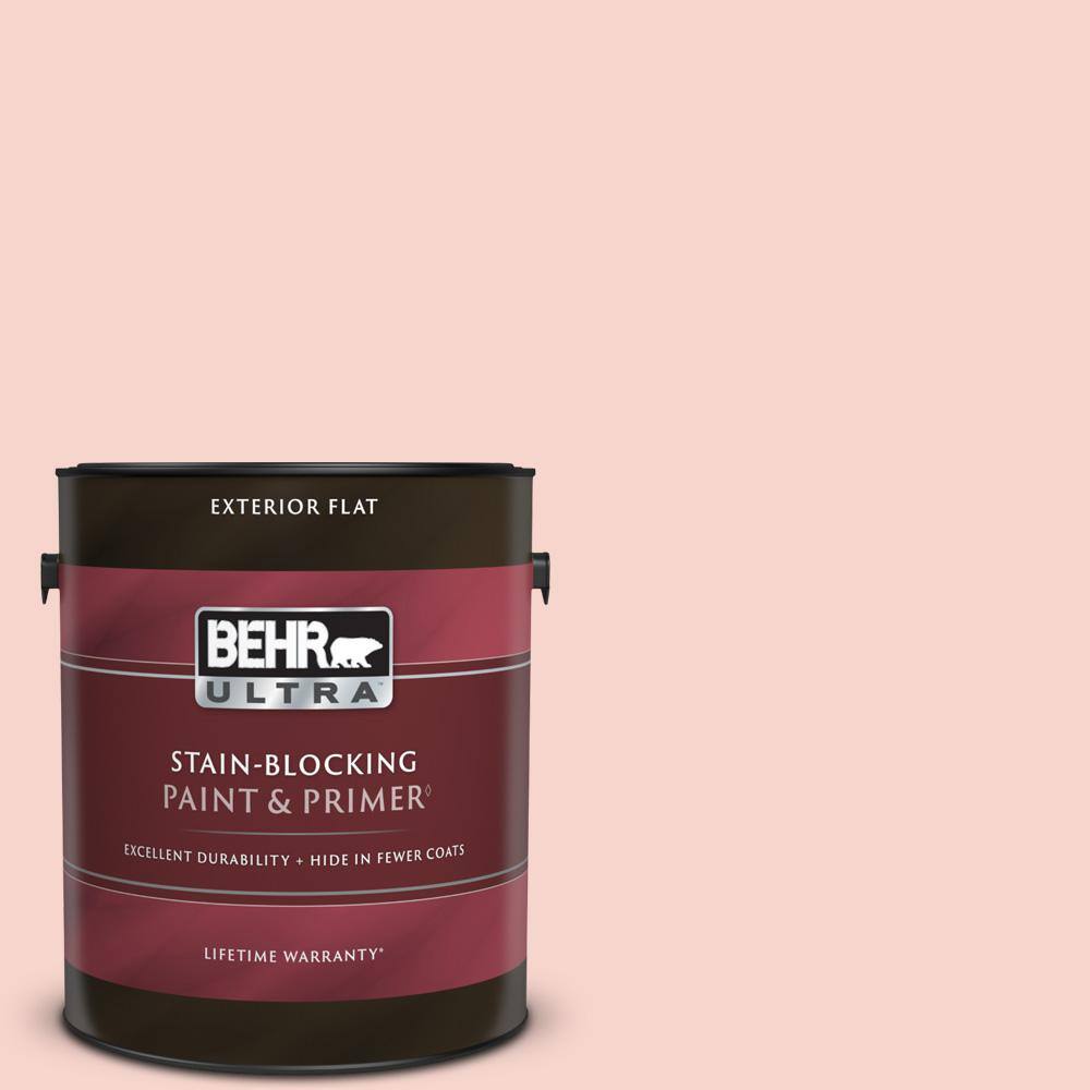 BEHR ULTRA 1 gal. #M170-1 Pink Elephant Flat Exterior Paint & Primer ...