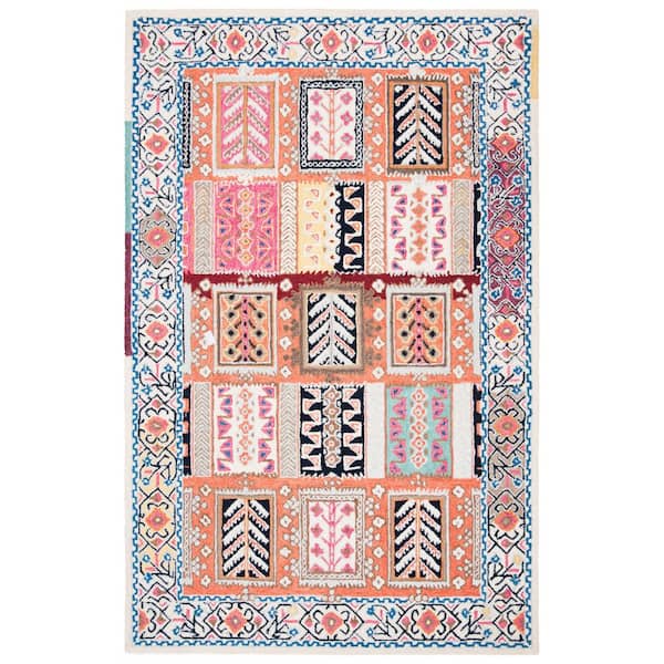 SAFAVIEH Bellagio 6 ft. x 9 ft. Ivory/Gold Geometric Aztec Area Rug ...