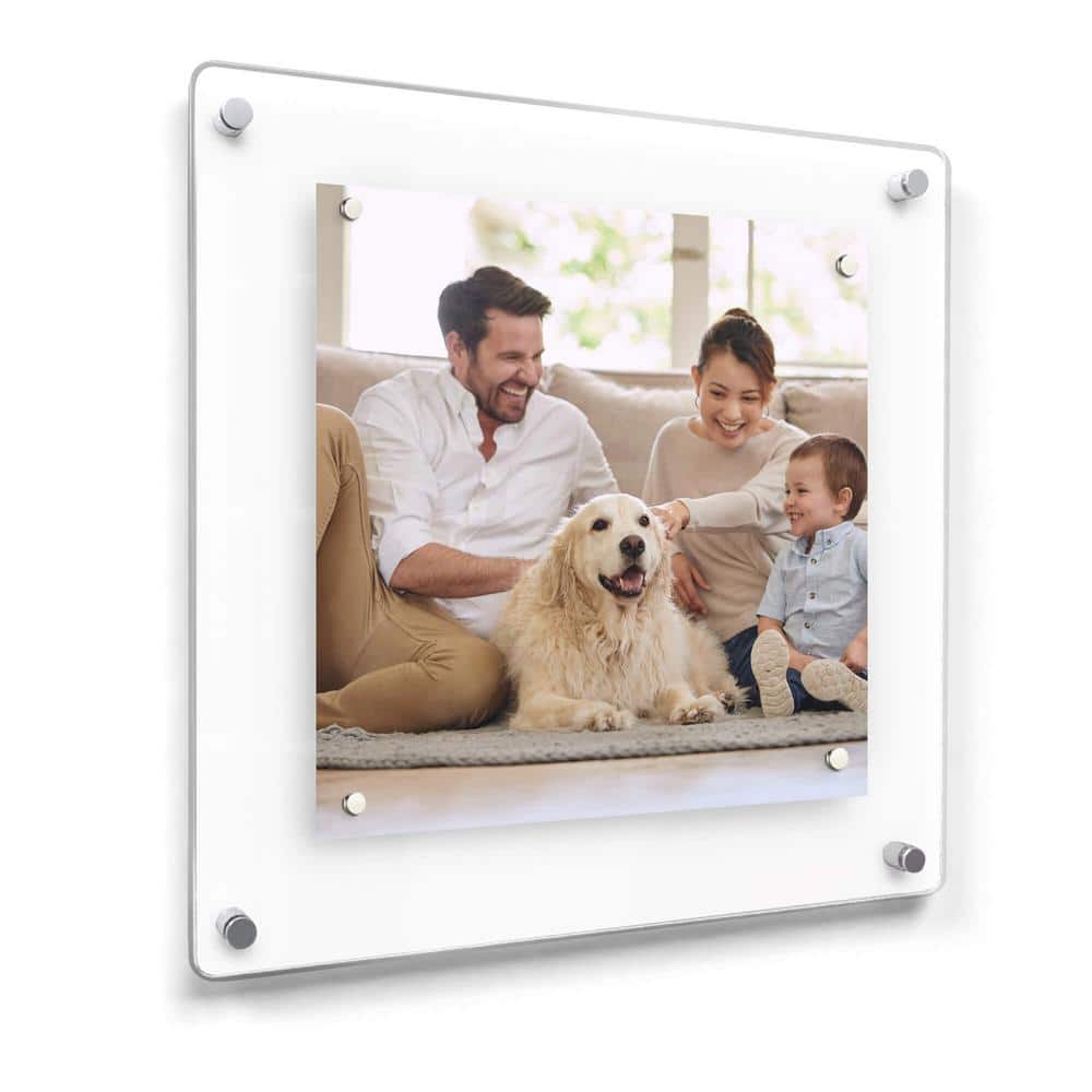 Fab Glass and Mirror Photo Size 12 in. x 12 in. Chrome Square Single ...
