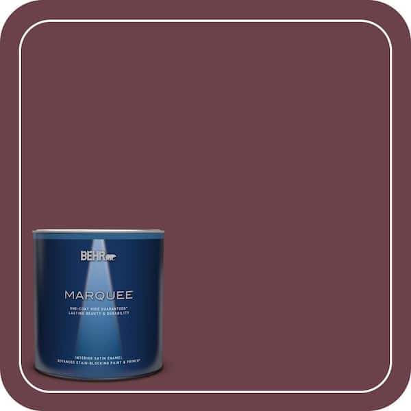 BEHR MARQUEE 1 qt. #110D-7 Vin Rouge Satin Enamel Interior Paint ...
