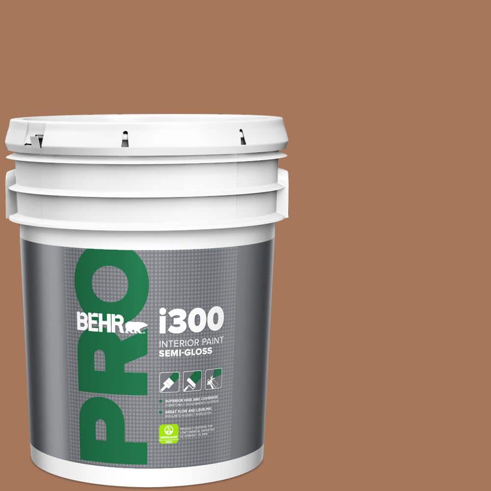 BEHR PRO 5 gal. #240F-5 Toasted Chestnut Semi-Gloss Interior Paint ...