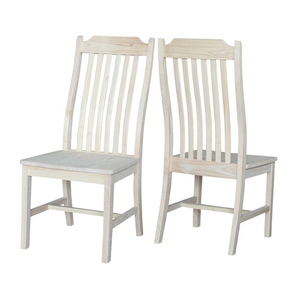 International Concepts Unfinished Wood Steam Bent Mission Dining Chair